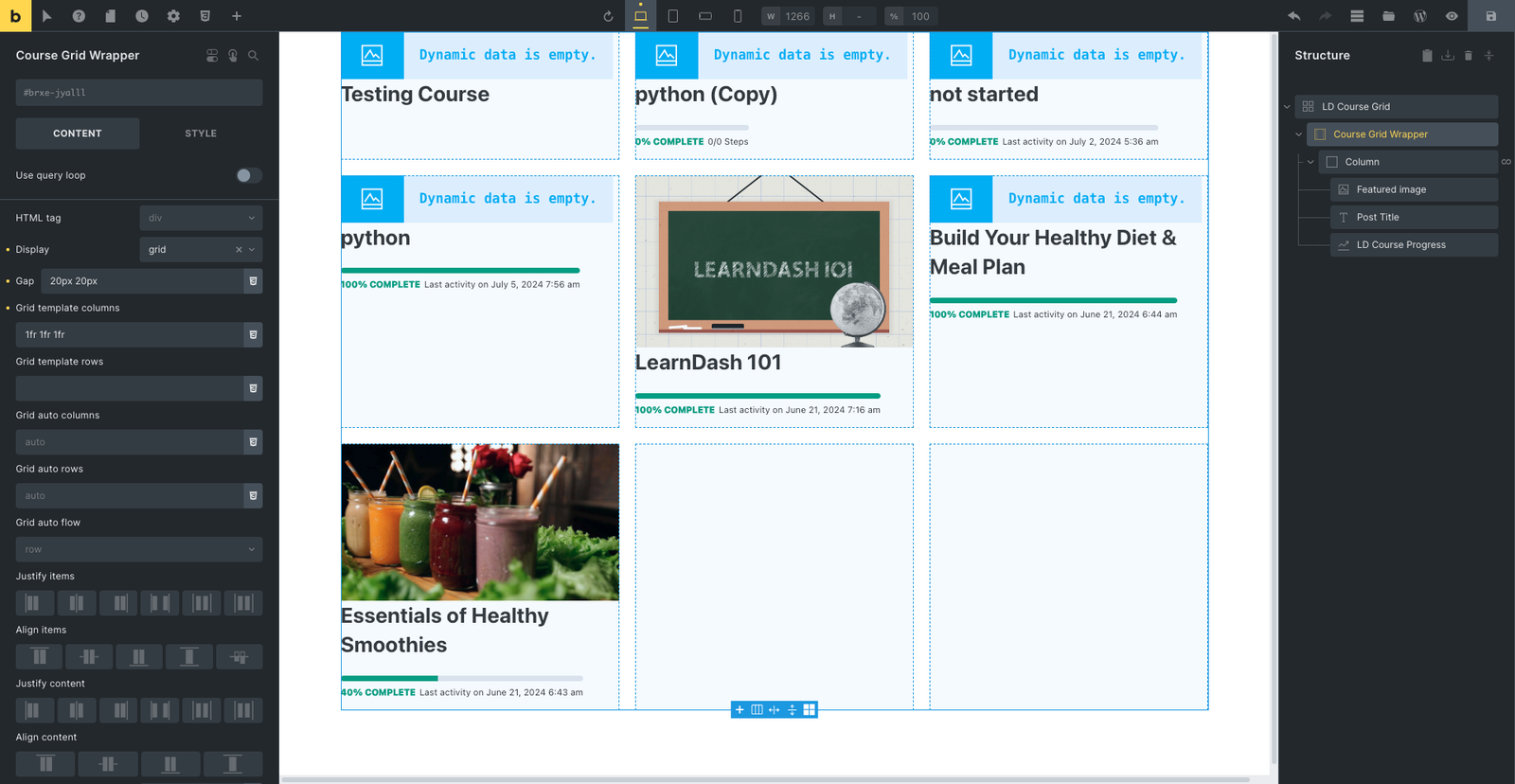 LD Course Grid - Bricks Extended